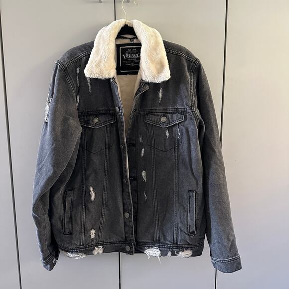 YoungLA | Jackets & Coats | Mens Youngla Sherpa Lined Denim Jacket ...